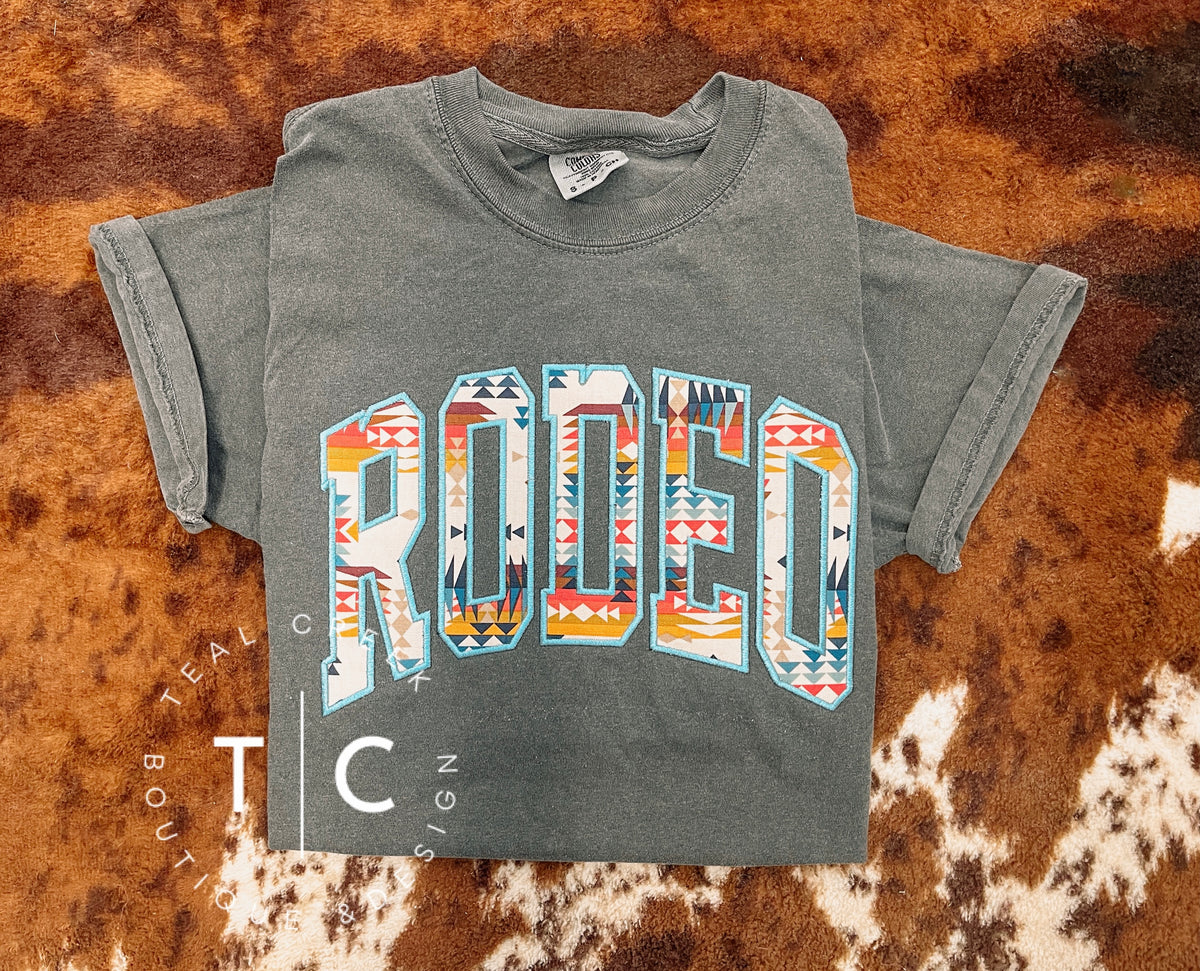 Rodeo (southwest cream / charcoal) tee – Teal Creek Boutique & designs